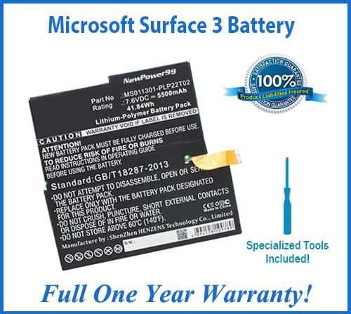 Microsoft Surface 3 Battery Replacement Kit - Extended Life ...